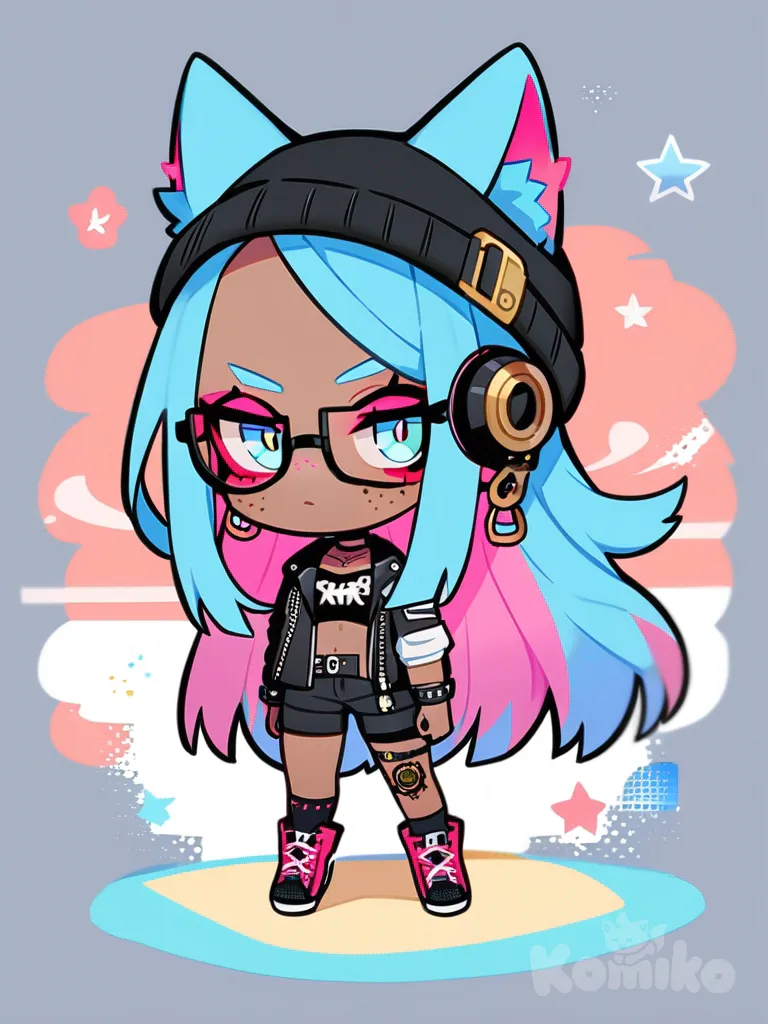 AI Art: 1girl, cyberpunk, chibi, teenager, tall... | KomikoAI