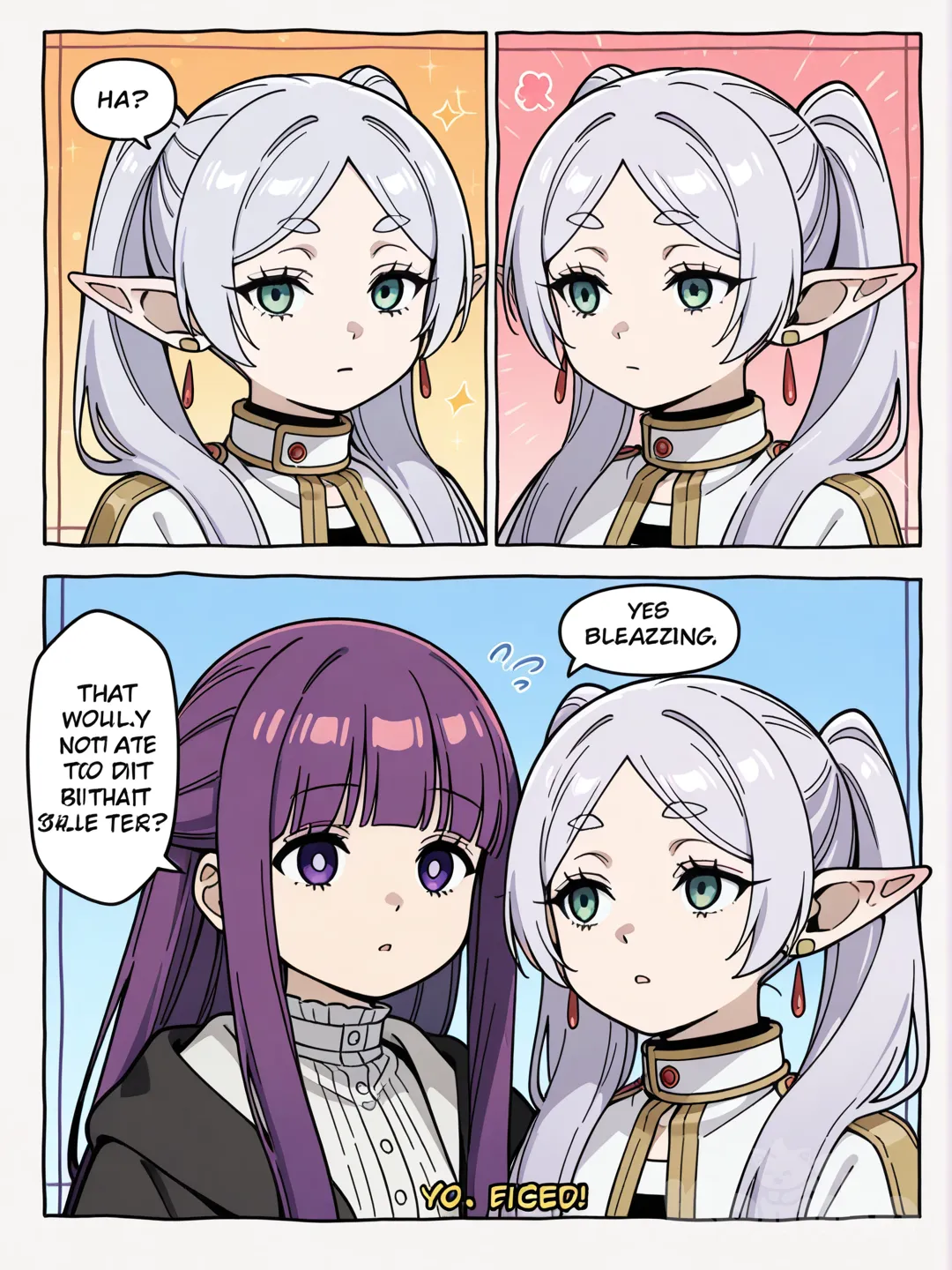 AI Art: @Frieren angry, talking to @Fern_(Souso... | KomikoAI