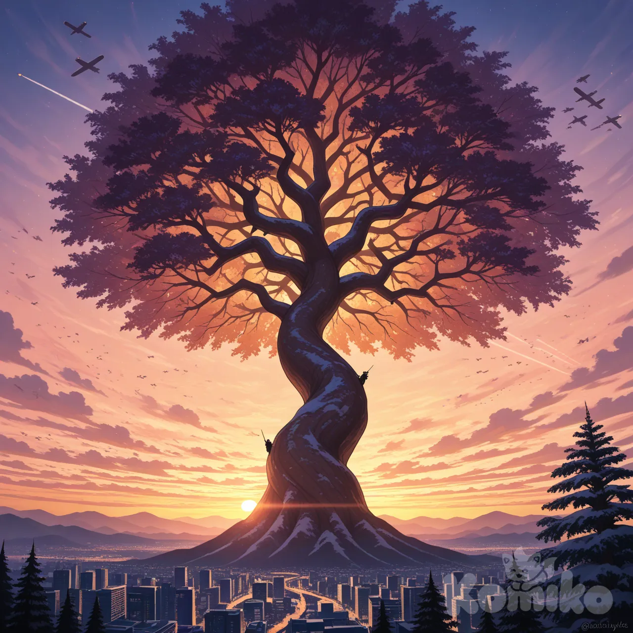 AIアート: Colossal tree challenges the concept of ... | KomikoAI