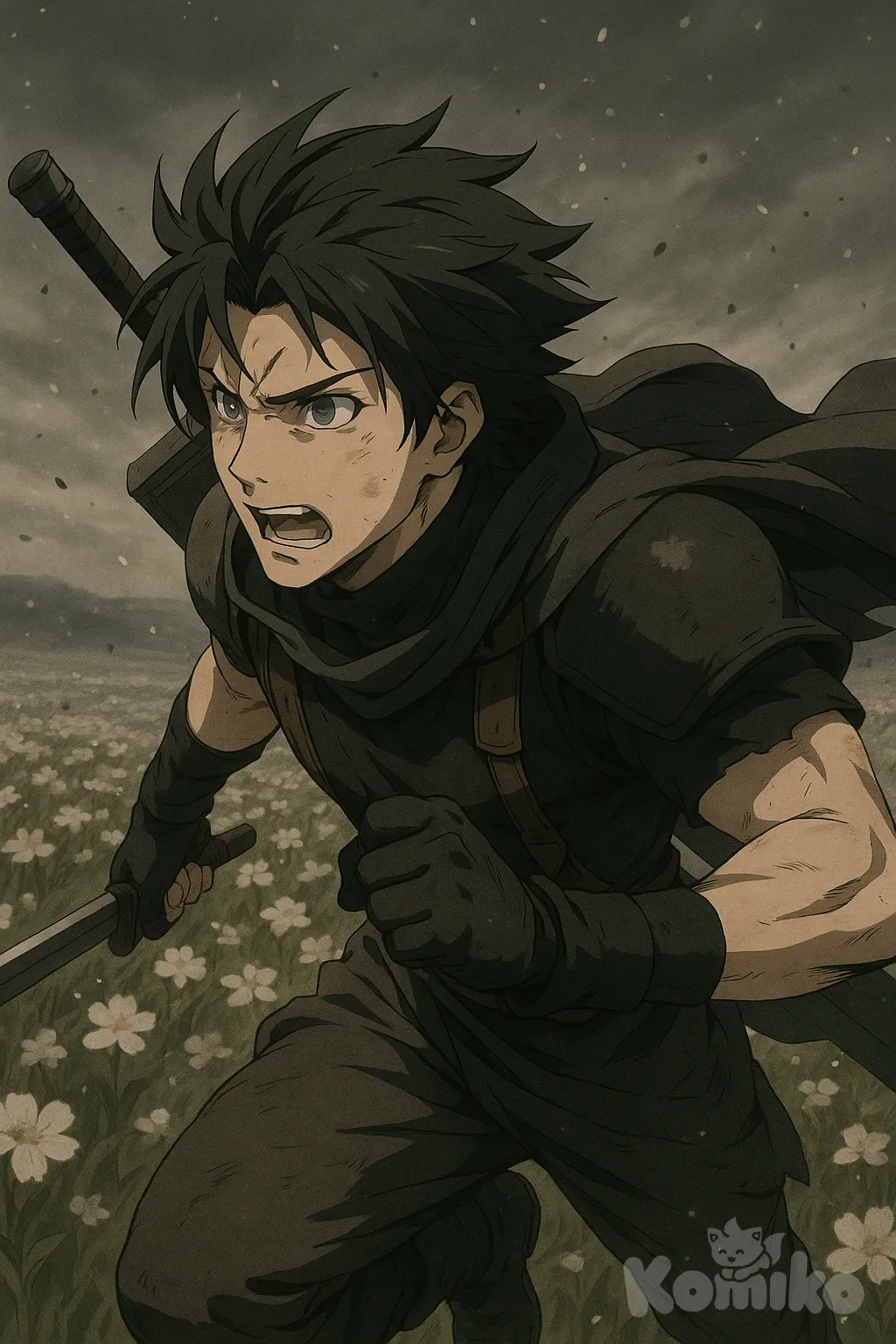 Arte com IA: "Cinematic anime-style inspired by... | KomikoAI