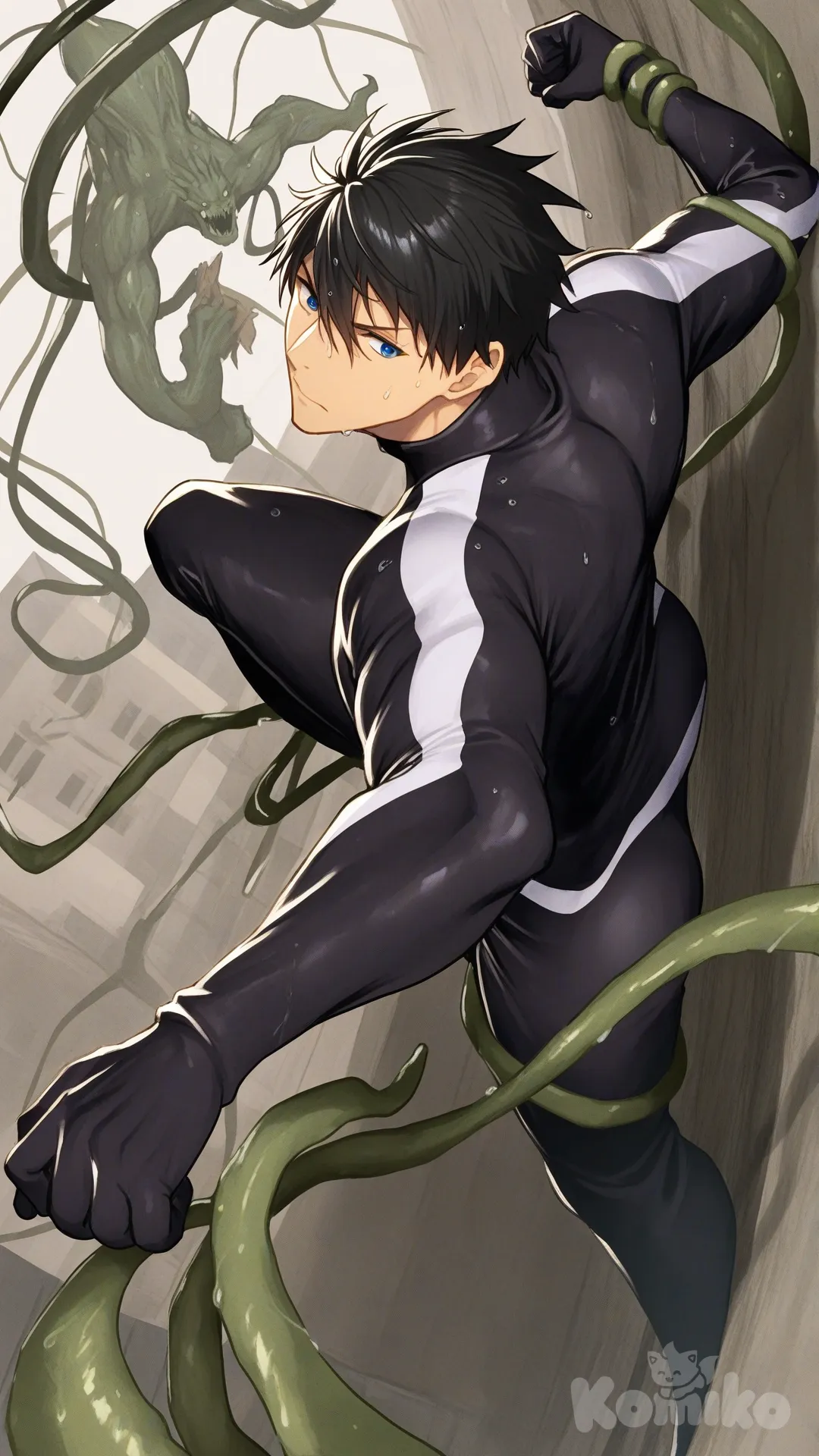 AI Art: 1boy, 1boy, 2people, fighting, superher... | KomikoAI