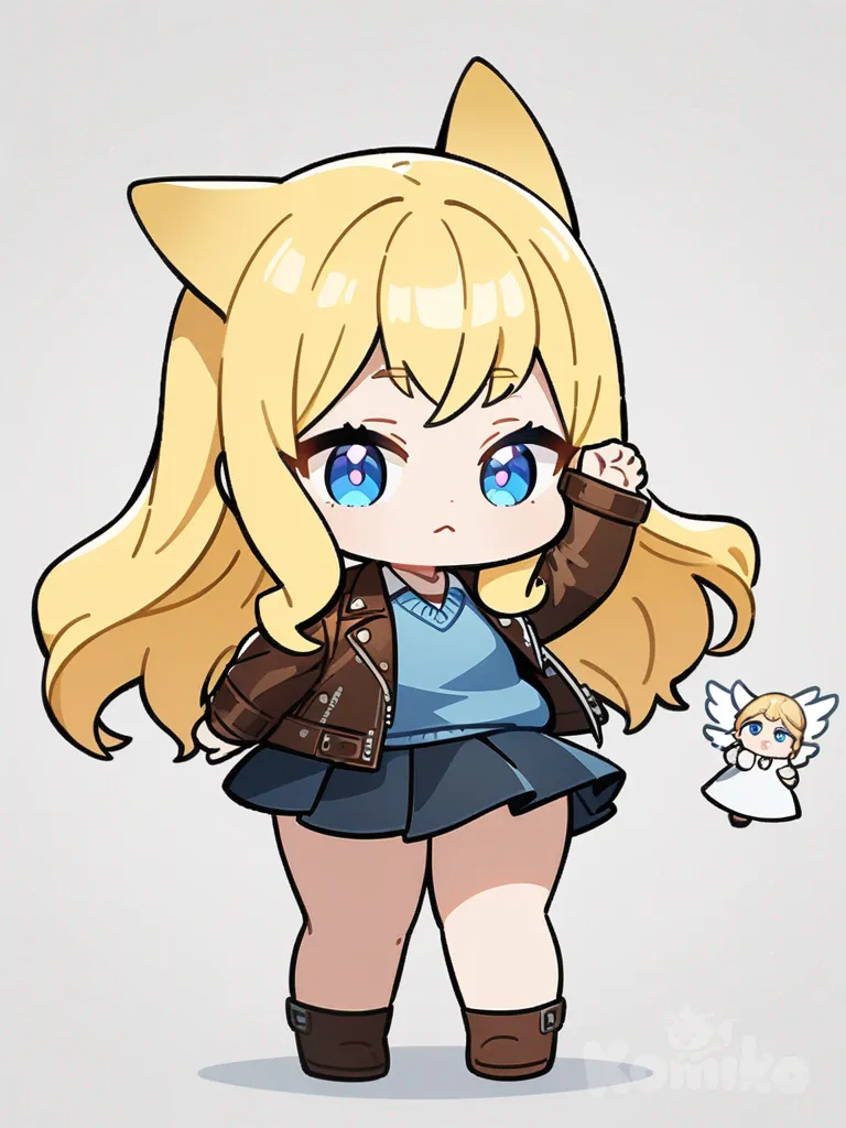 AIアート: 1girl, chibi, angel, cartoon, child, sho... | KomikoAI